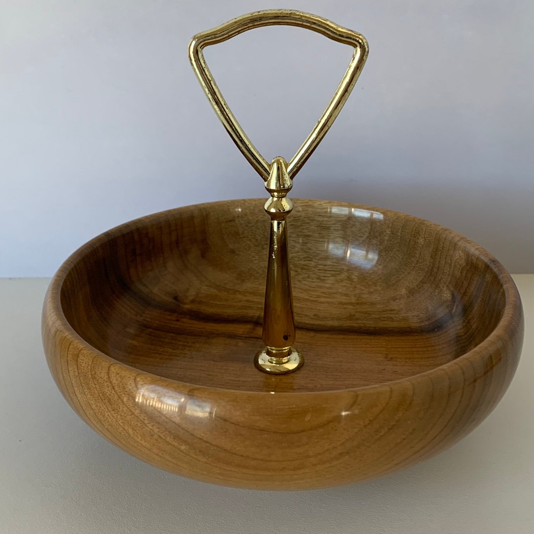 CARVED WOOD NUT Bowl, Oregon Connection of Oregon Myrtlewood 5” Wood ...