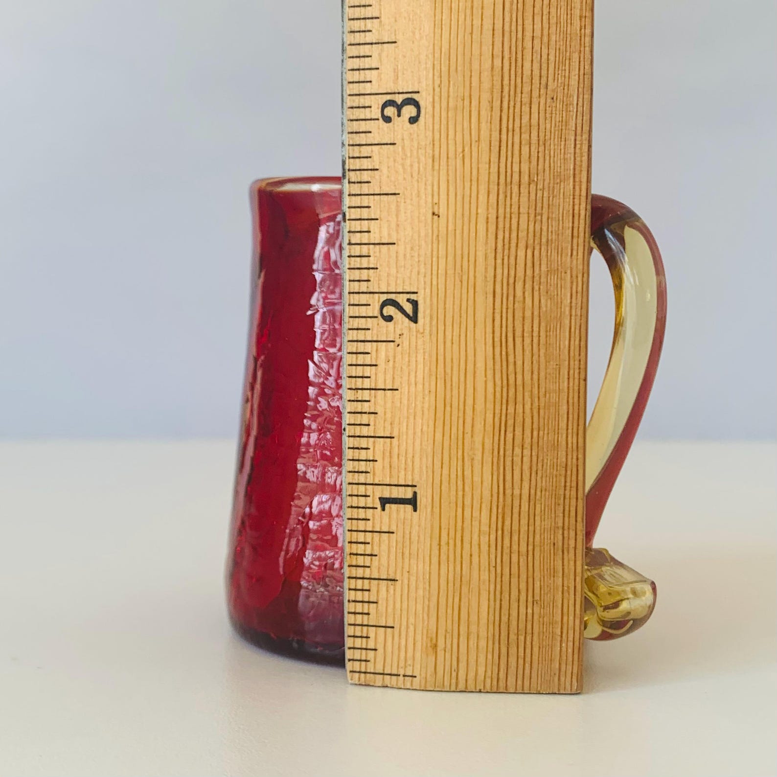 SMALL GLASS PITCHER, Red and Amber Glass 2-1/2 T Pitcher Creamer, Red ...