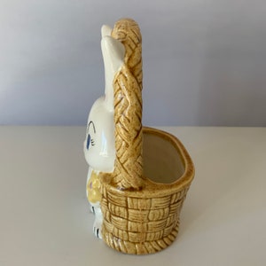 BUNNY BASKET PLANTER, Ceramic Bunny Rabbit Basket Planter, Studio Art ...