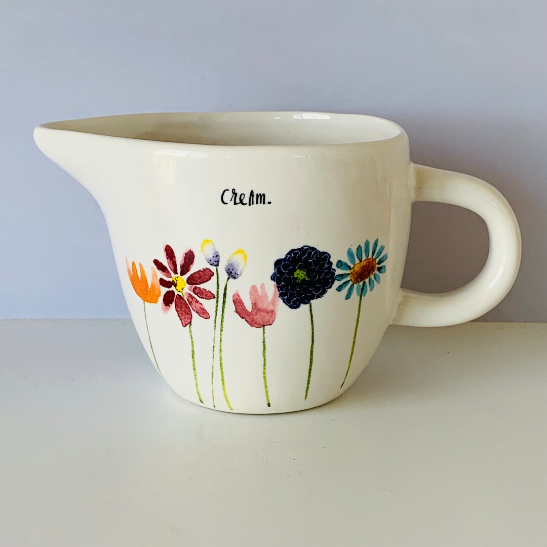 RAE DUNN CREAMER, Rae Dunn Watercolor Flowers Cream Creamer, Farmhouse ...