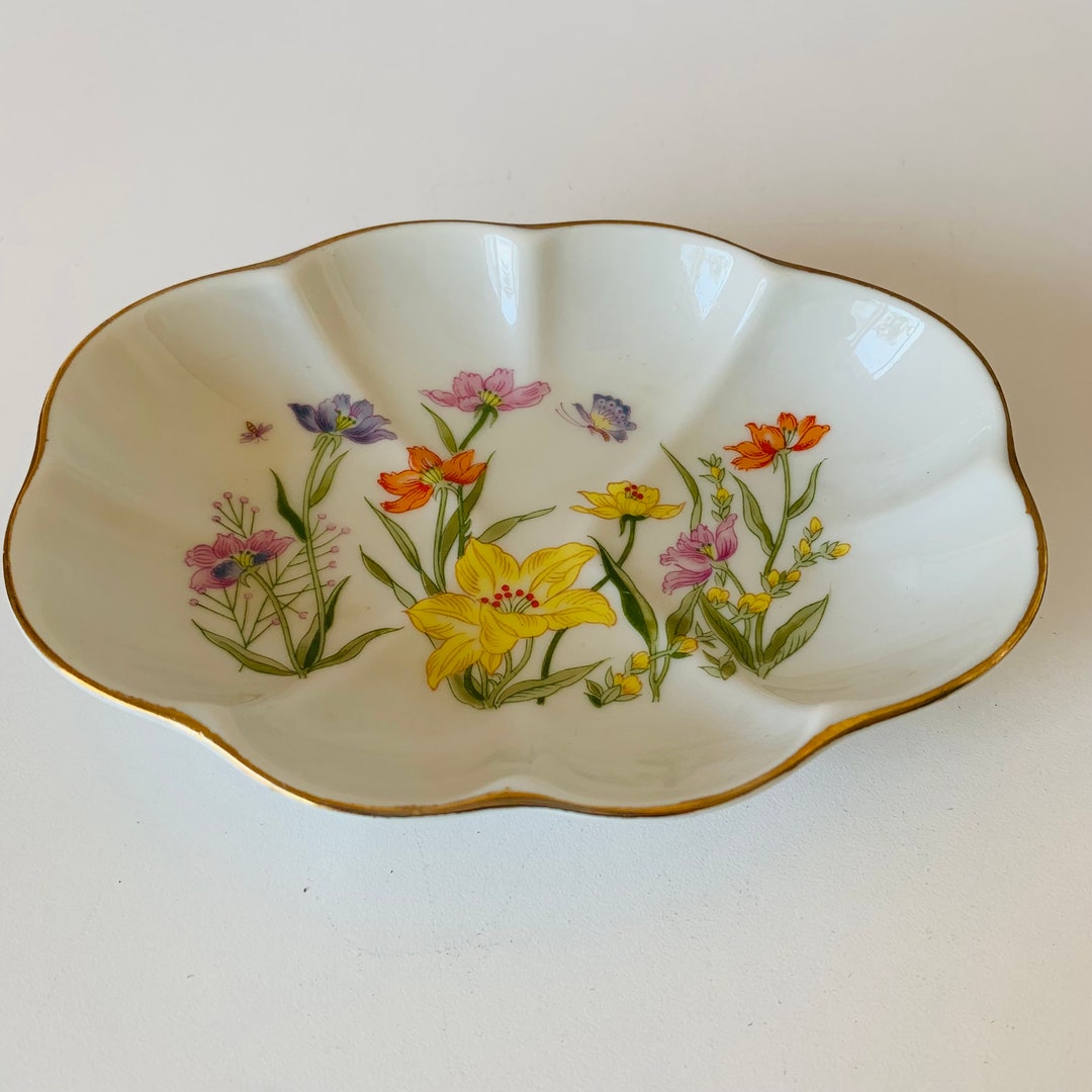 FLORAL BEAUTY Soap Dish, Ben Rickert Fine China Butterfly Flowers Soap ...