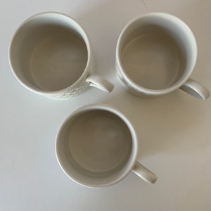 3 ELEGANT WHITE CUPS, Oneida Westerly Basket Coffee Teacups, White ...