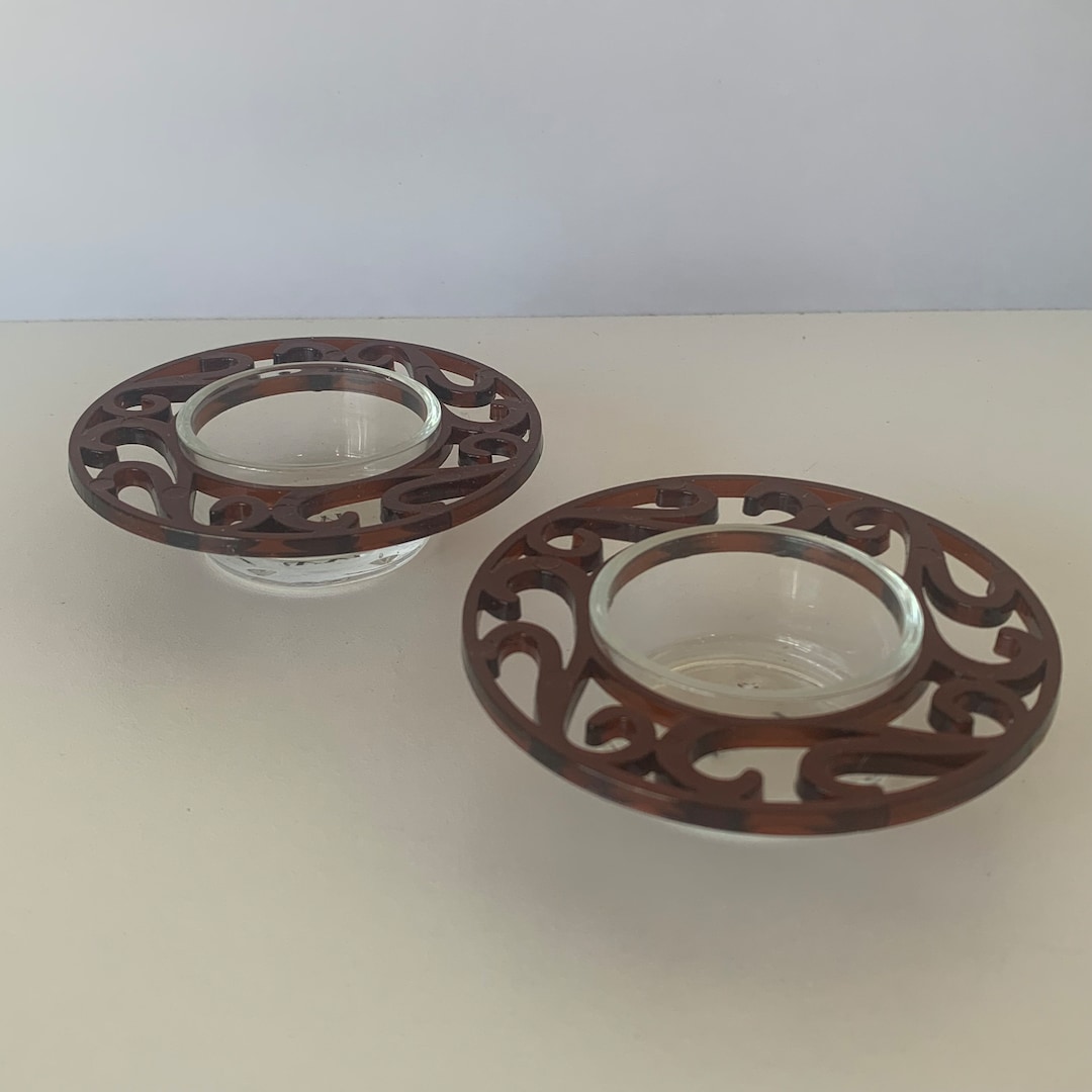 2 TEALIGHT CANDLE Holders, LBVYR Clear Glass Tealight Candle Holders ...