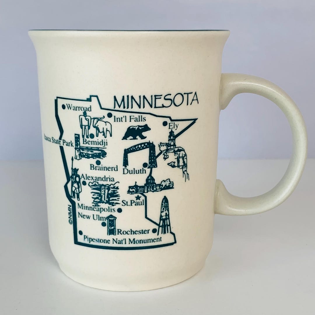 MINNESOTA HISTORY MUG, Stoneware State Coffee Cup for Minnesota ...