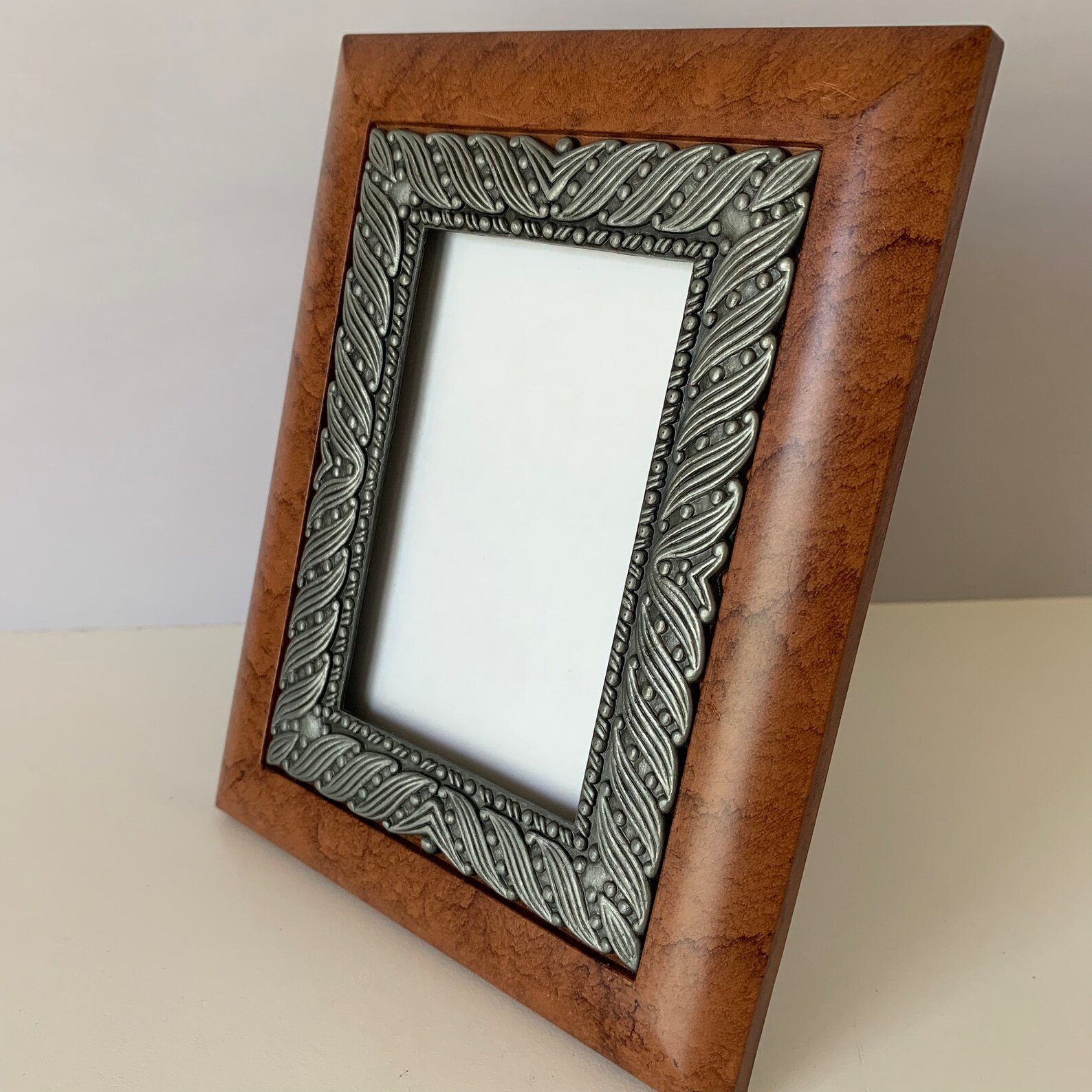 RED WOOD and METAL Photo Frame Red Wood Picture Frame With - Etsy