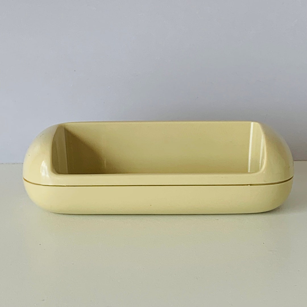 BUSINESS CARDS HOLDER, Vintage Eldon Office Products Tan Almond Plastic ...