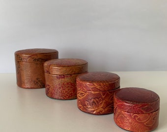 Leather Round Box - Etsy