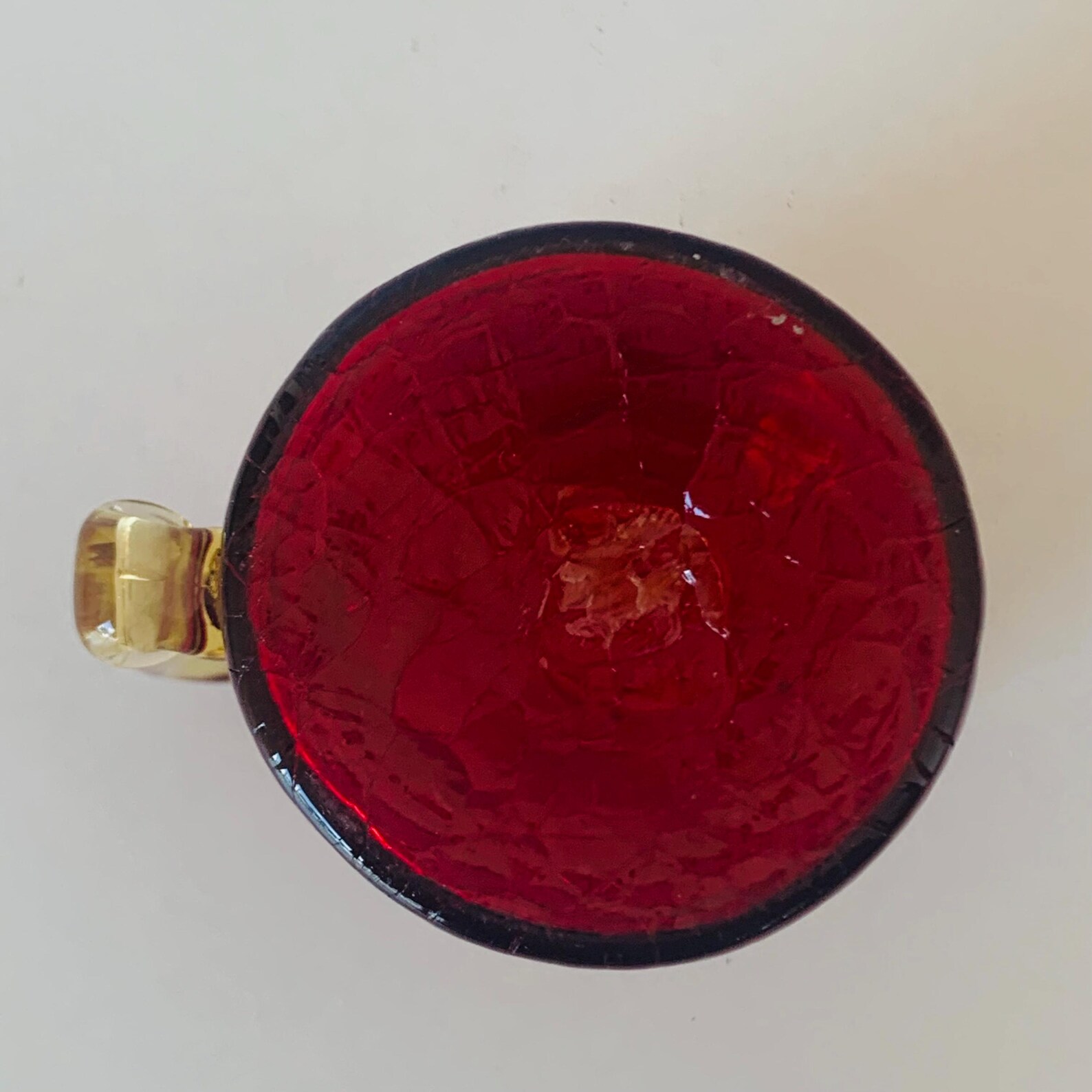 SMALL GLASS PITCHER, Red and Amber Glass 2-1/2 T Pitcher Creamer, Red ...