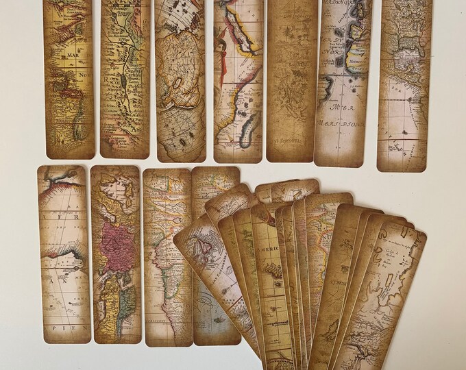 MOCARD MAP BOOKMARKS, 28 Heavy Paper World Maps Bookmarks, 5.5 ...