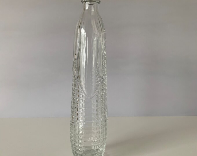 CORN COB BOTTLE, 10-1/2" Tall Clear Glass Ear of Corn Shaped Bottle ...