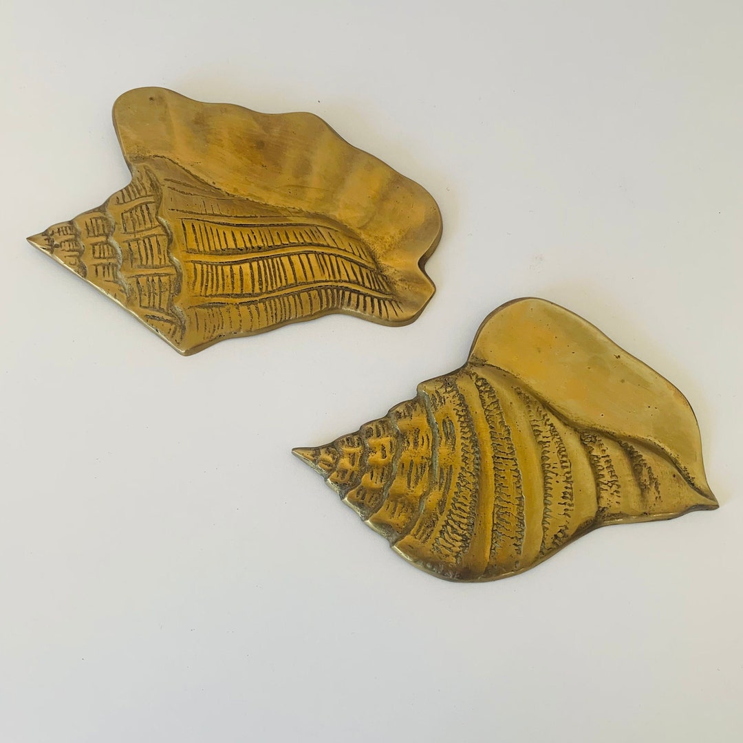 BRASS SHELLS WALL Art, Engrave Solid Brass Shell Shaped Wall Art, Wall ...