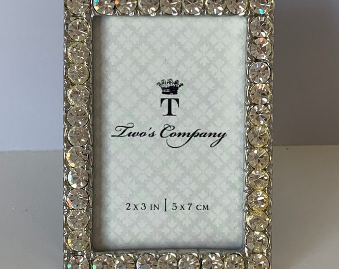 RHINESTONE PHOTO FRAME, Two's Company Faux Diamonds Jeweled Mini Frame ...