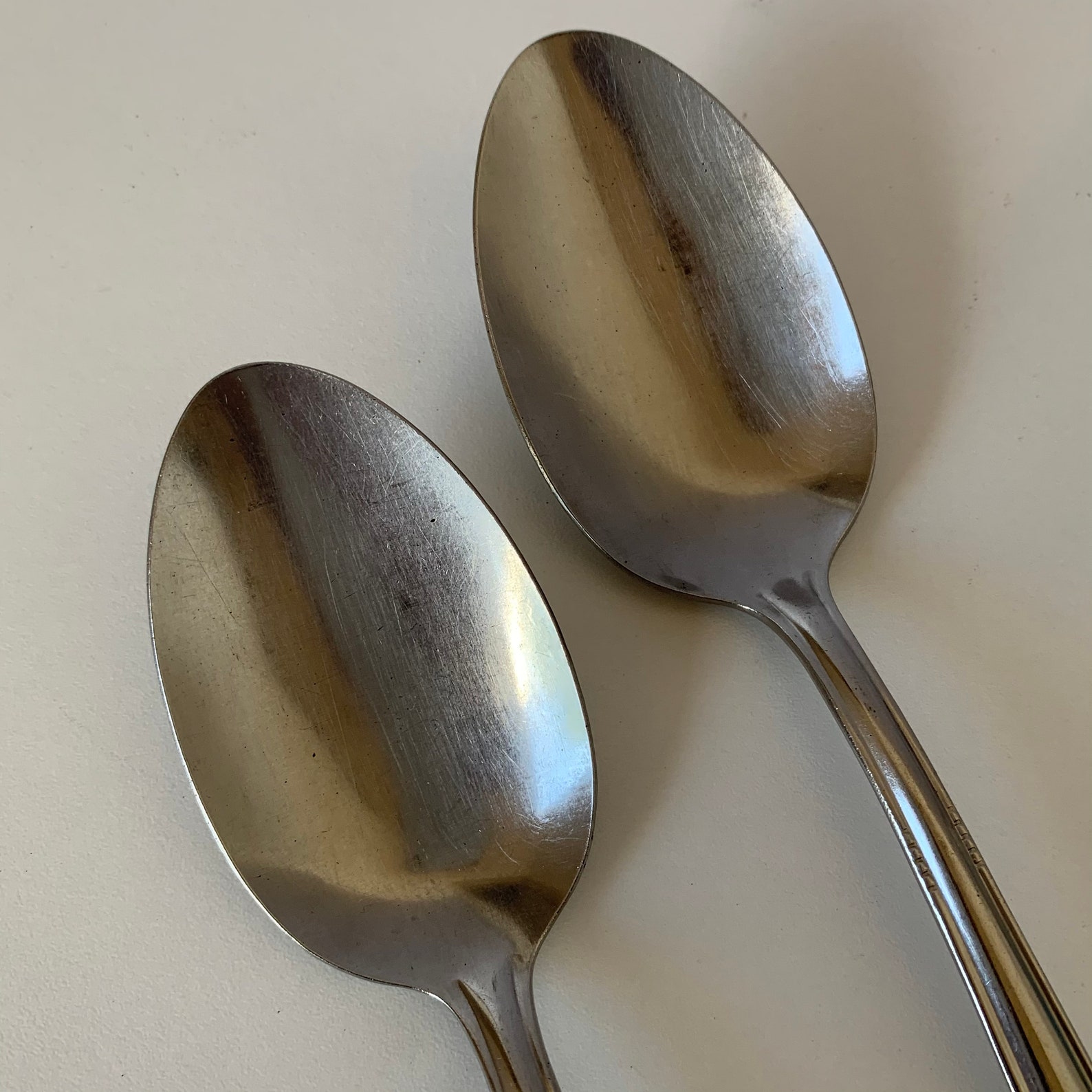 SILCO STAINLESS SPOONS Pair of Silco Stainless Serving | Etsy