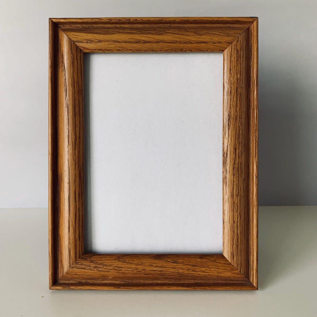 ANTIGLARE GLASS WOOD Frame, Solid Oak Brown Wood Picture Frame, for 5 ...