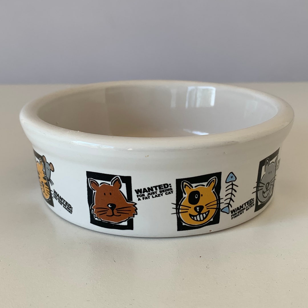 SIGNATURE CAT BOWL, Mug Shots Pet Cat Food Bowl Water Bowl, Kitten Cat ...
