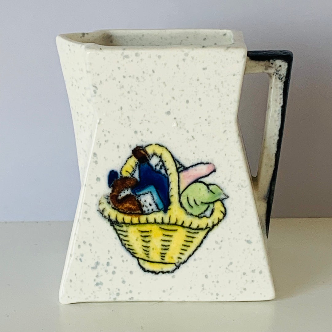 MINI CREAMER, Studio Art Speckled Stoneware Hand Painted Mini Pitcher ...