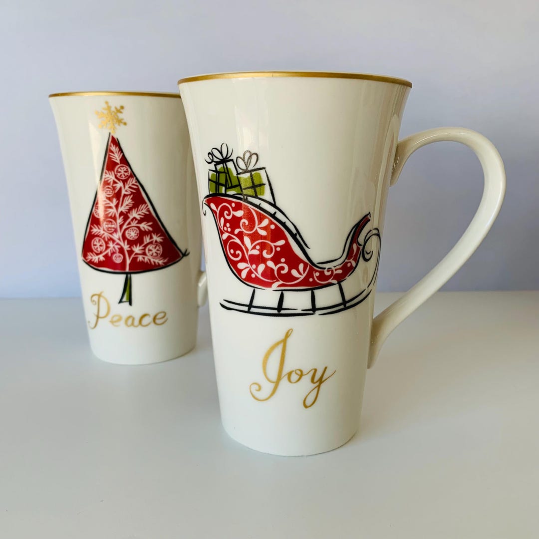JOY and PEACE MUGS, 222 Fifth Natala Peace and Joy Mugs, New in ...
