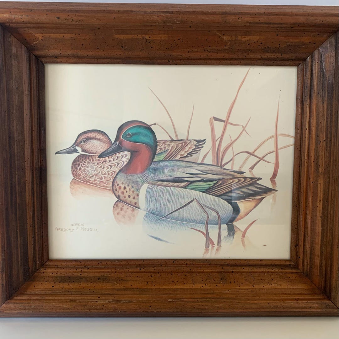 GREGORY MESSIER LITHOGRAPH, Vintage Gregory F Messier Mallard Ducks ...