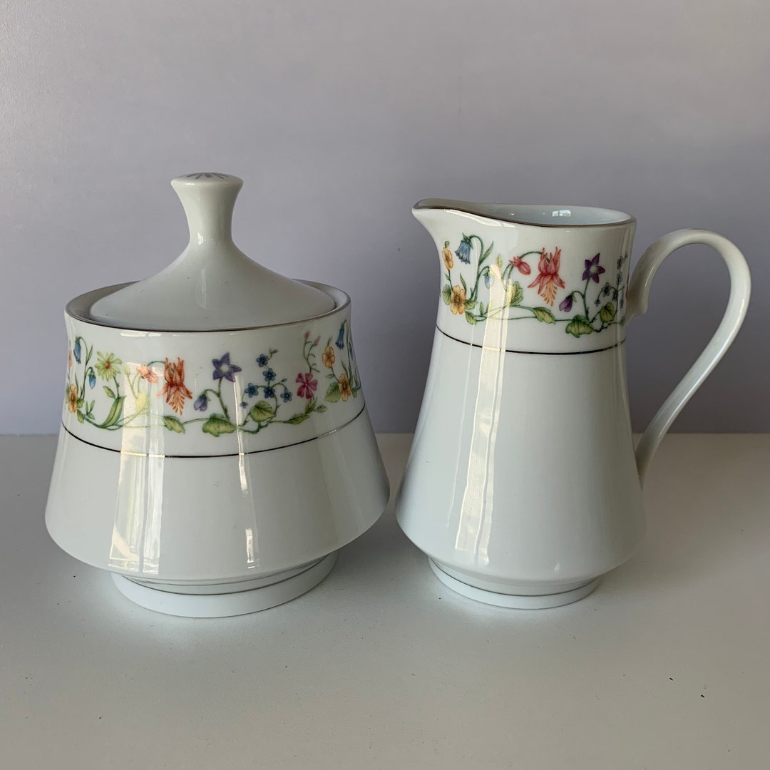 CROWN MING SET, Sugar Bowl With Lid and Creamer, Crown Ming Jian Shiang ...