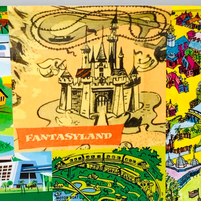 DISNEY PARKS MELAMINE Tray, 15" Long, Retro Disney World Magic Kingdom ...