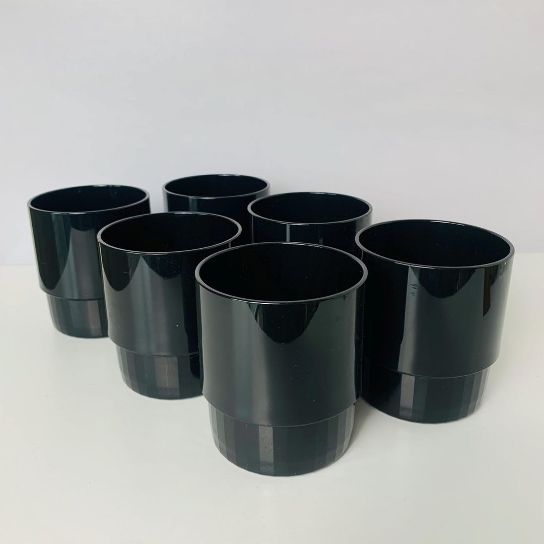 6 BLACK TUPPERWARE PRELUDIO Stackable Tumblers, Tupperware Preludio ...