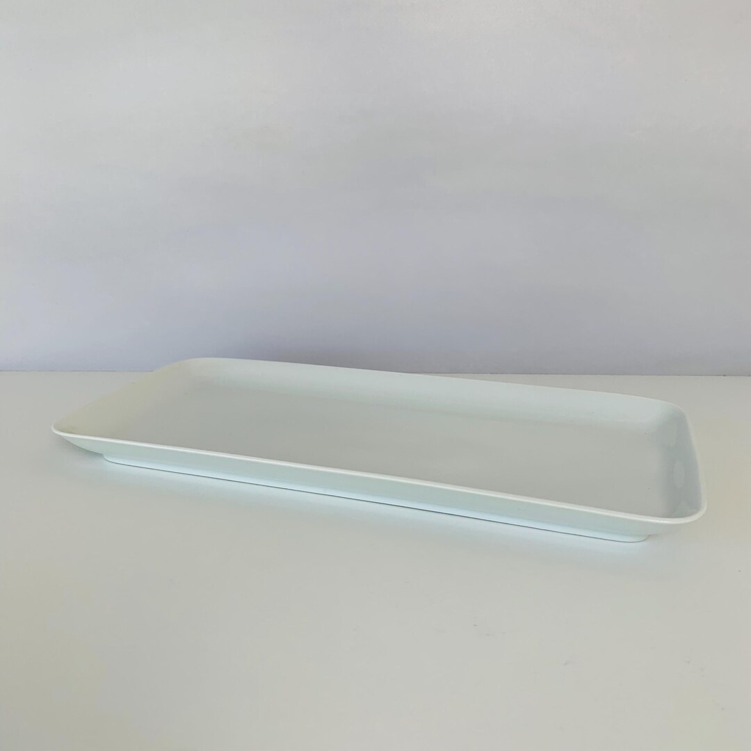 WHITE CERAMIC TRAY, Bareuther Waldsasson 12" Long Rectangular Platter ...