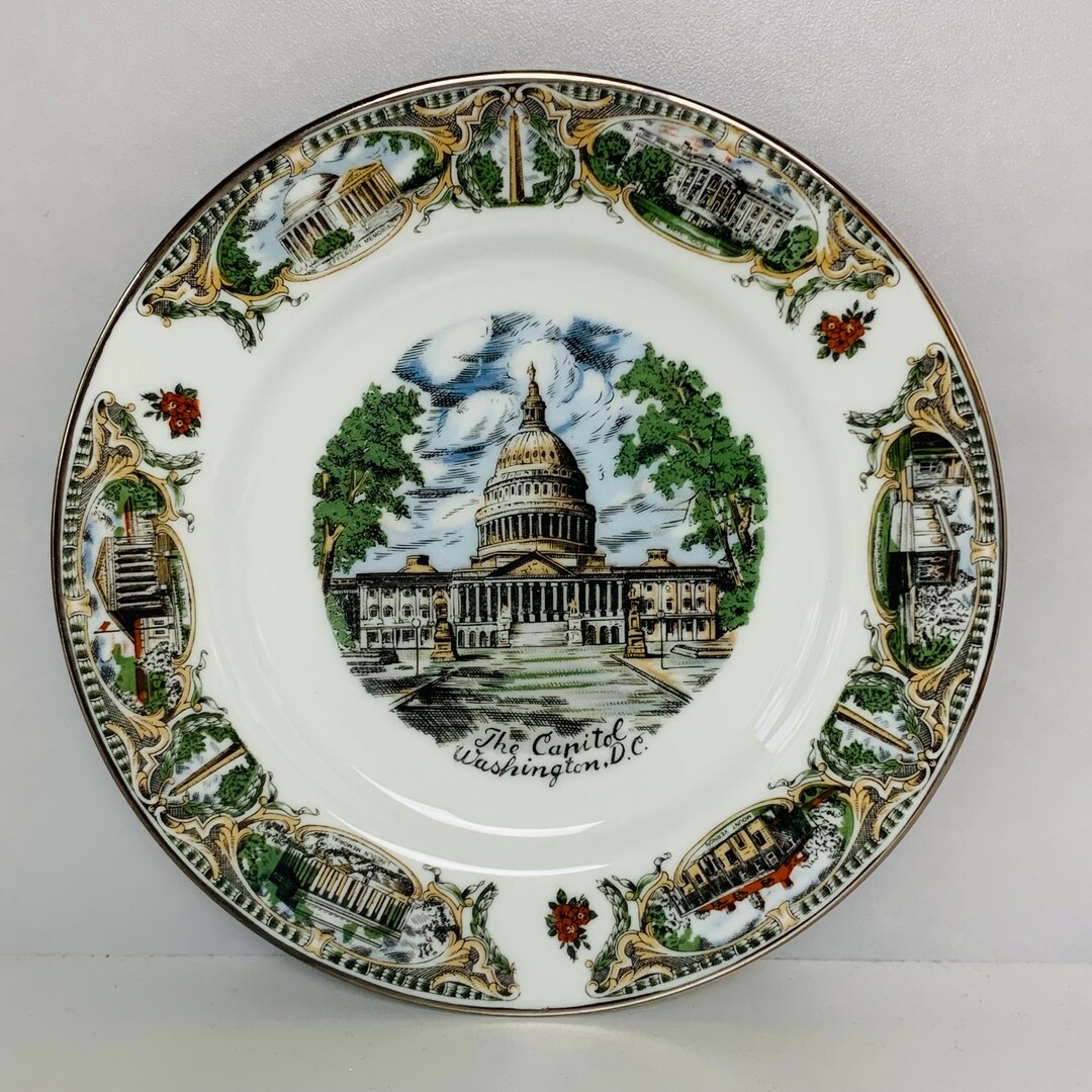 VINTAGE U S CAPITOL Hangable Plate, the Capitol Washington DC Monuments ...