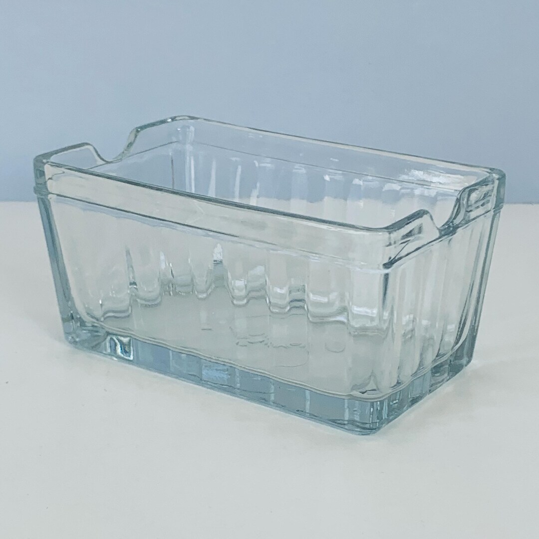 ANCHOR HOCKING PACKET Holder, Clear Embossed Glass Sugar Sweetener ...