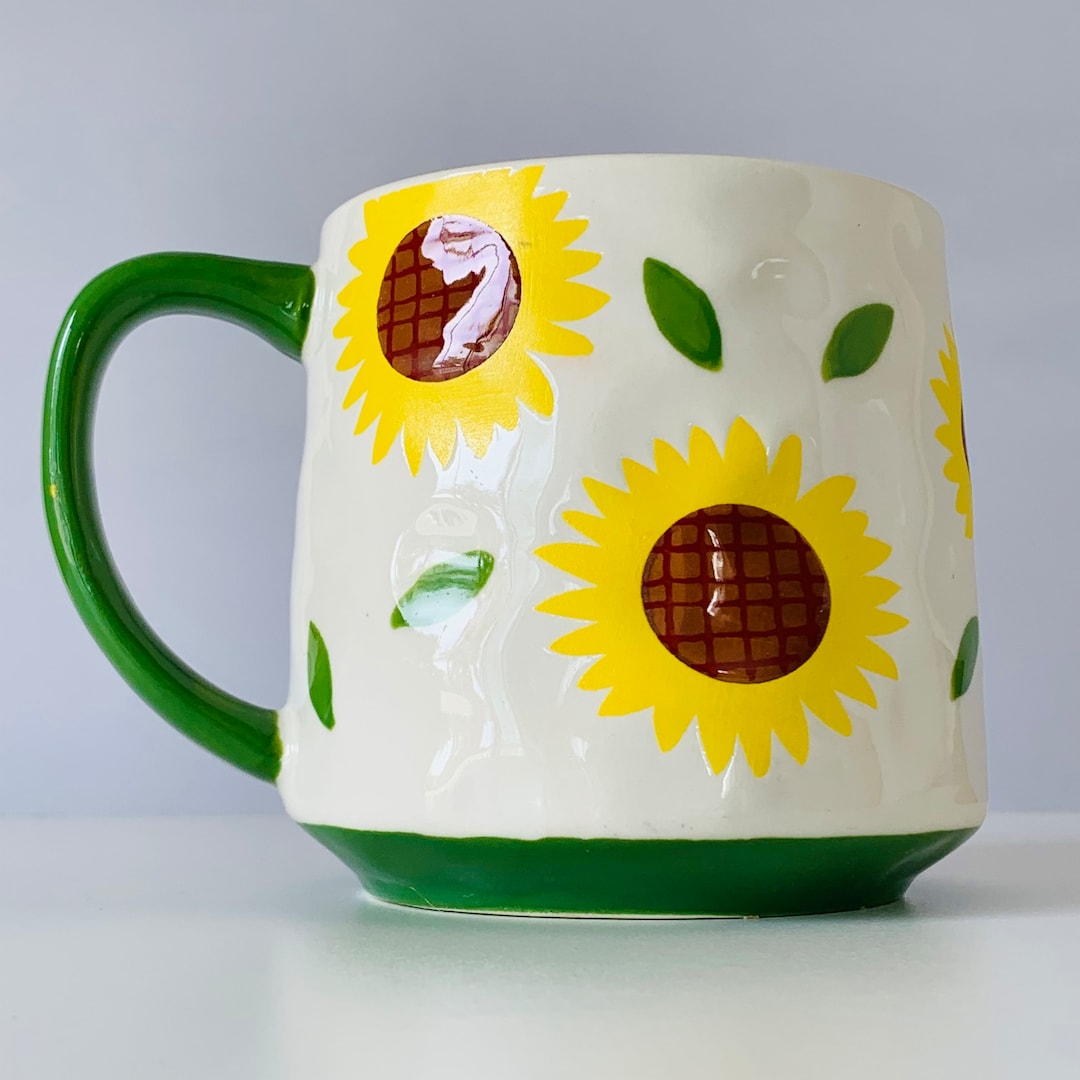 SUNFLOWERS MUG, Lang Design Sunflower With Butterfly Ceramic Mug ...