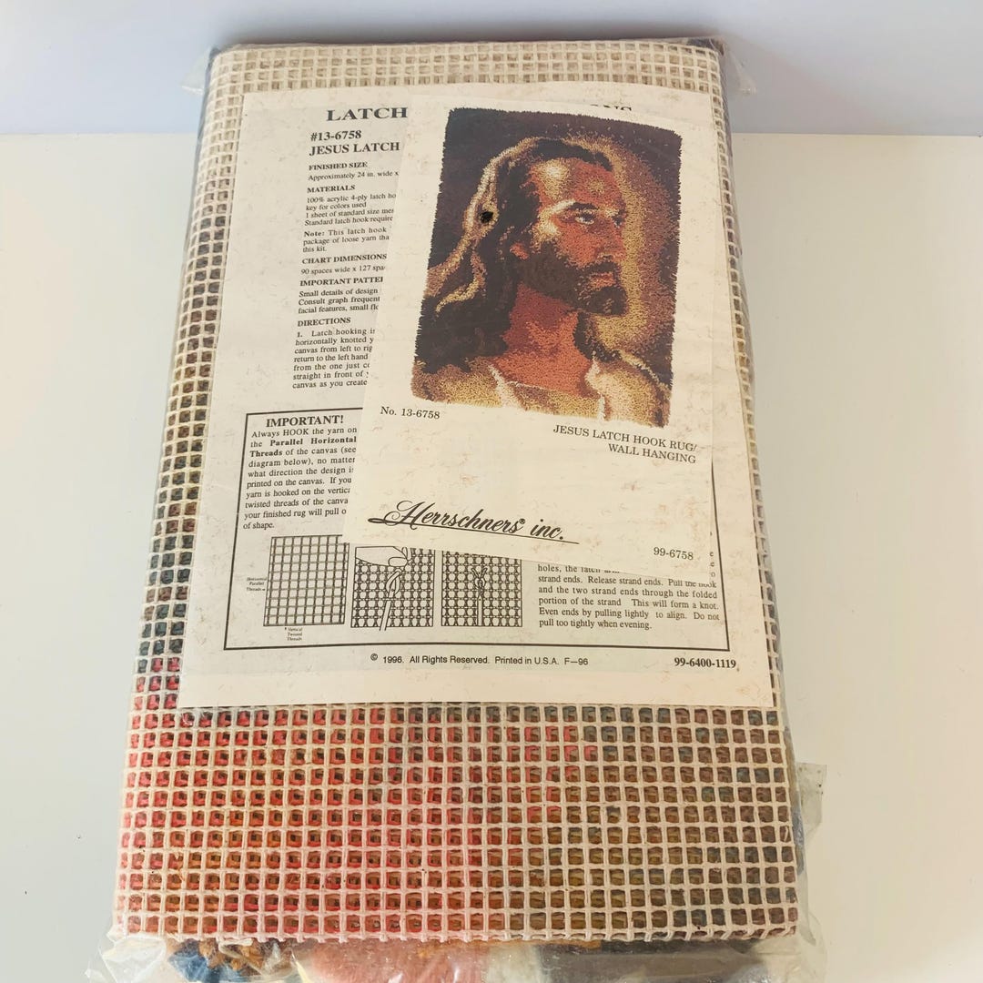 JESUS LATCH HOOK Creations Rug Kit, Herrschners Wall Hanging and Rug ...