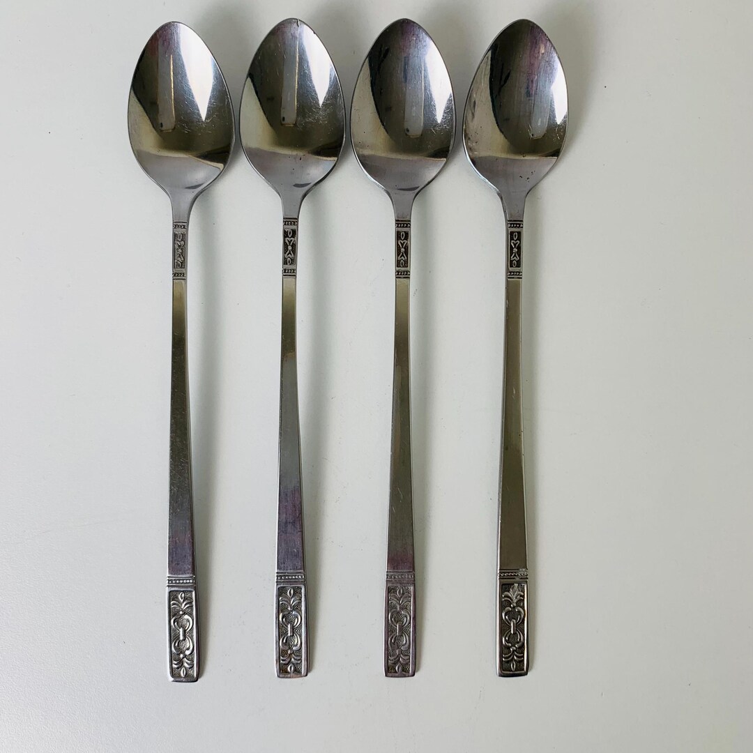 4 CUSTOMCRAFT ICED TEASPOONS, Customcraft Stainless Iced Teaspoons ...
