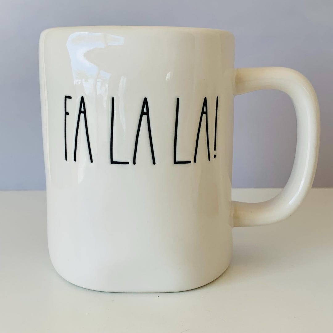 FALALA COFFEE MUG, Rae Dunn Freeform Bright White Ceramic Christmas Cup ...