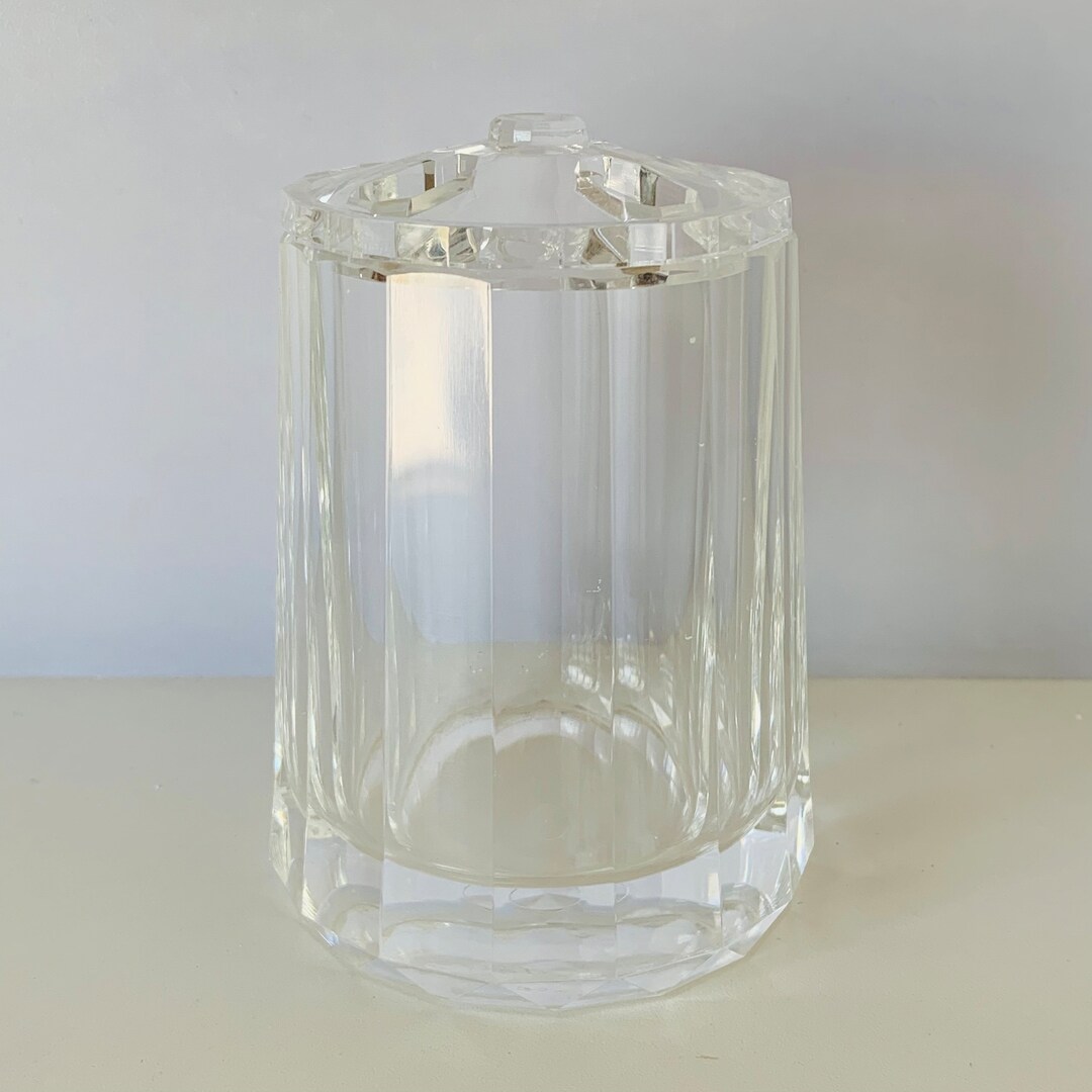 ACRYLIC TOOTHBRUSH HOLDER, Vintage Thick Lucite Acrylic Clear ...