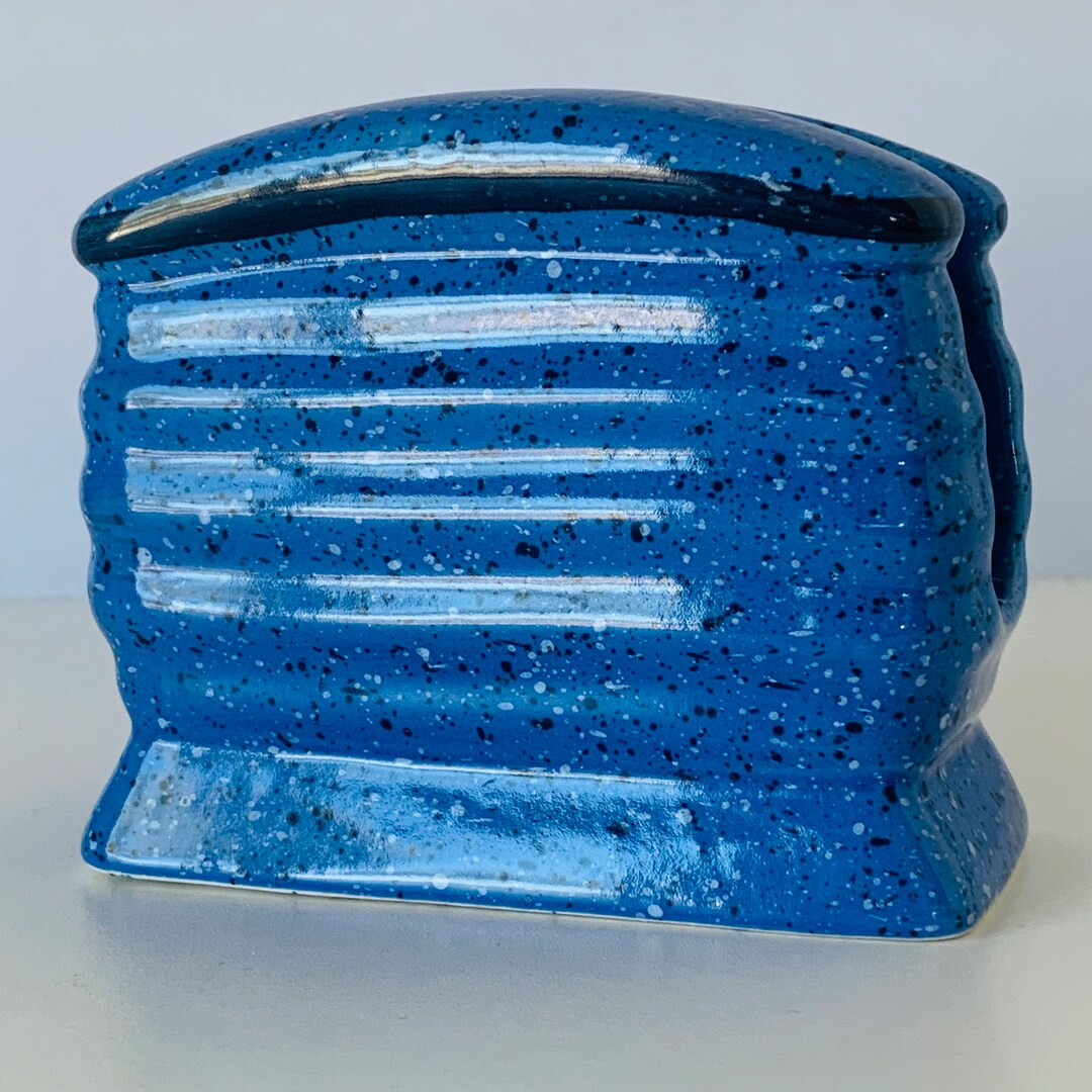 SPECKLED BLUE CERAMIC Napkin Holder, Jay Imports Blue Speckled Napkin ...