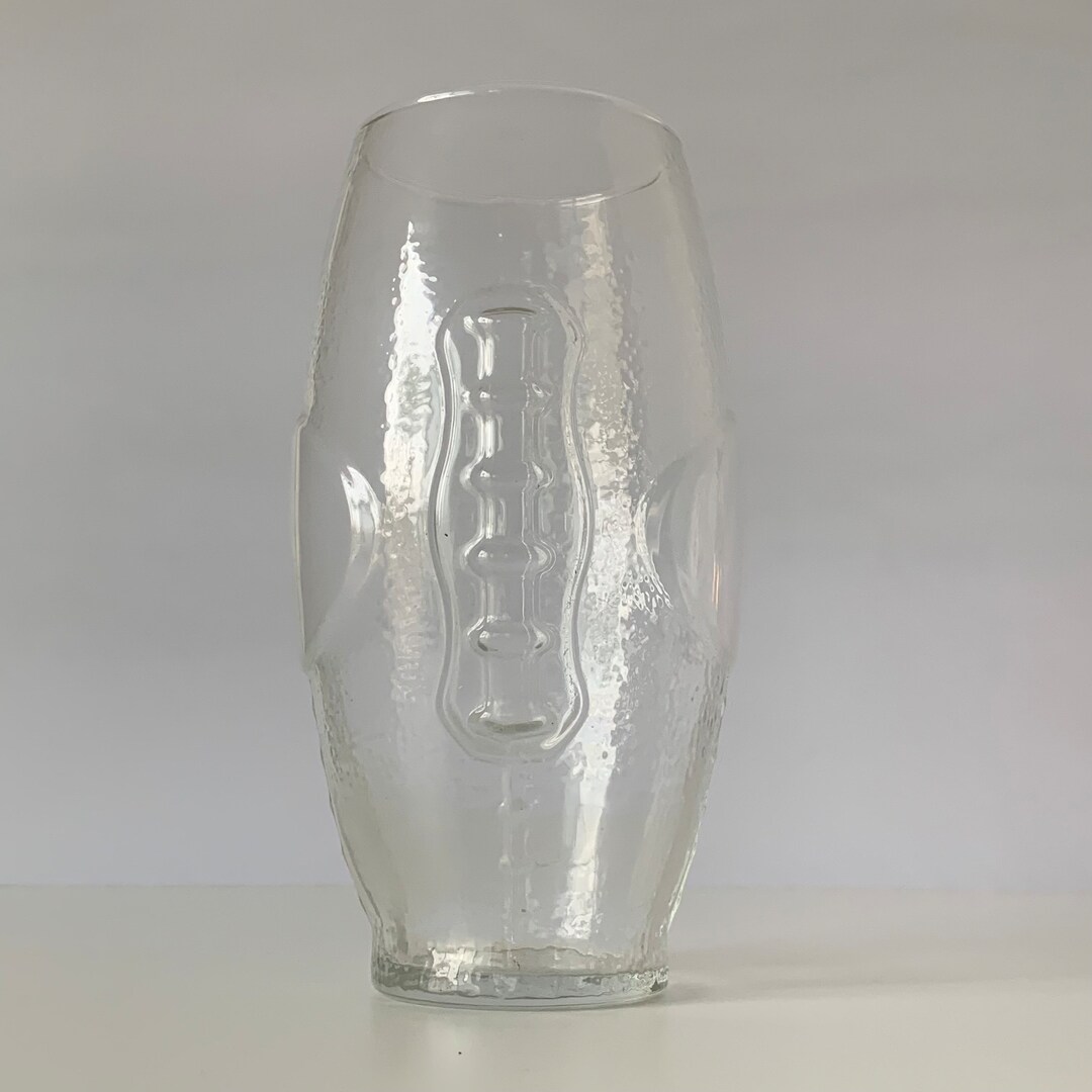 FOOTBALL SHAPEGLASS, 6.5" Tall Clear Glass Football Shaped Glass, Beer ...