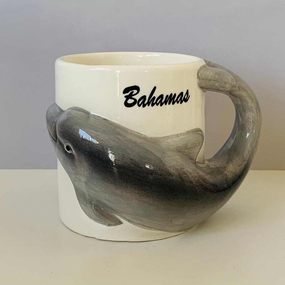 DOLPHIN TAIL MUG, 3D Bahamas Dolphin Tail Handle Coffee Cup, Bahamas ...