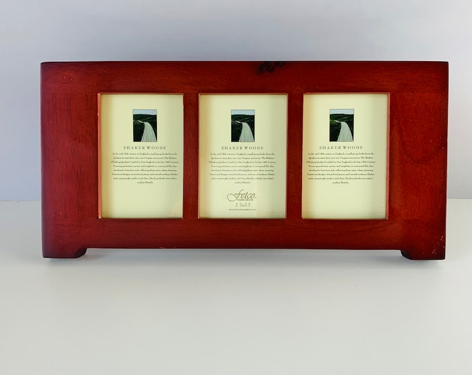 FETCO SHAKER TRIPLE Frame, Fetco Triple Red Wood Picture Frame, Three ...