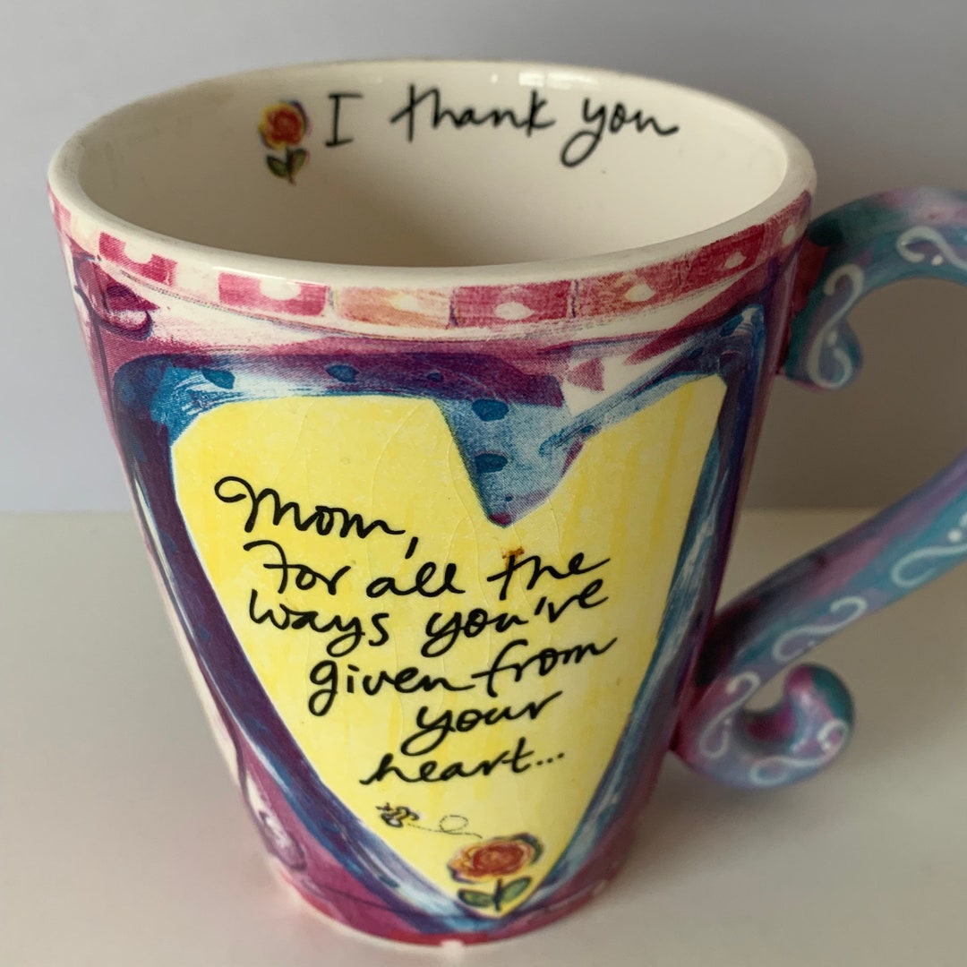 MOM I THANK YOU Mug, Beautiful Large Coffee Cup for Mom, 2001 Marianne ...