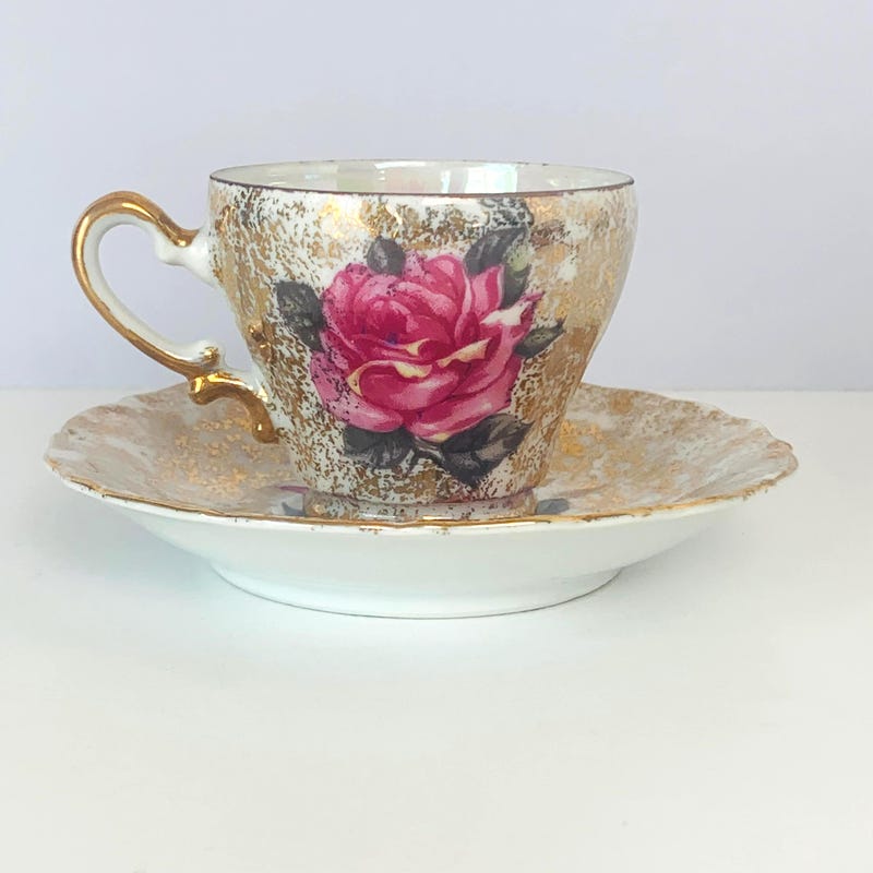 Red Rose Teacup - Etsy