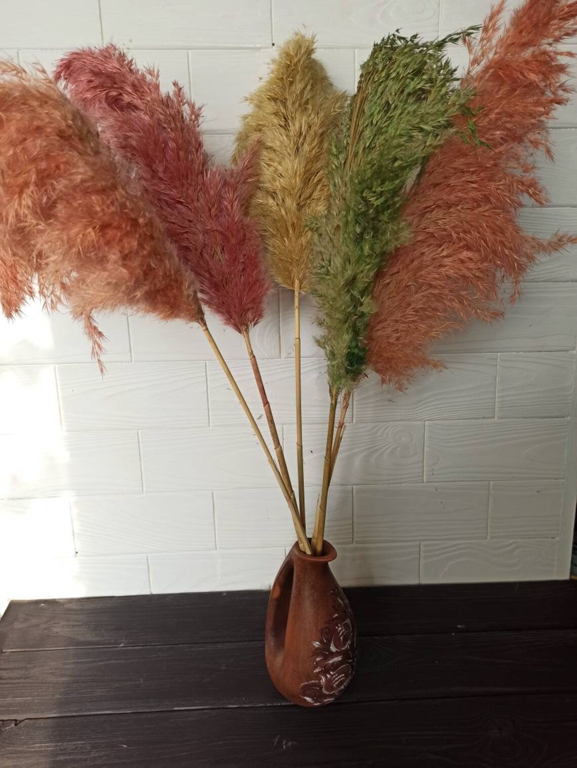 5PCSP Pampas Grass/Colored Pampas Grass/Beautiful Fluffy Reed | Etsy