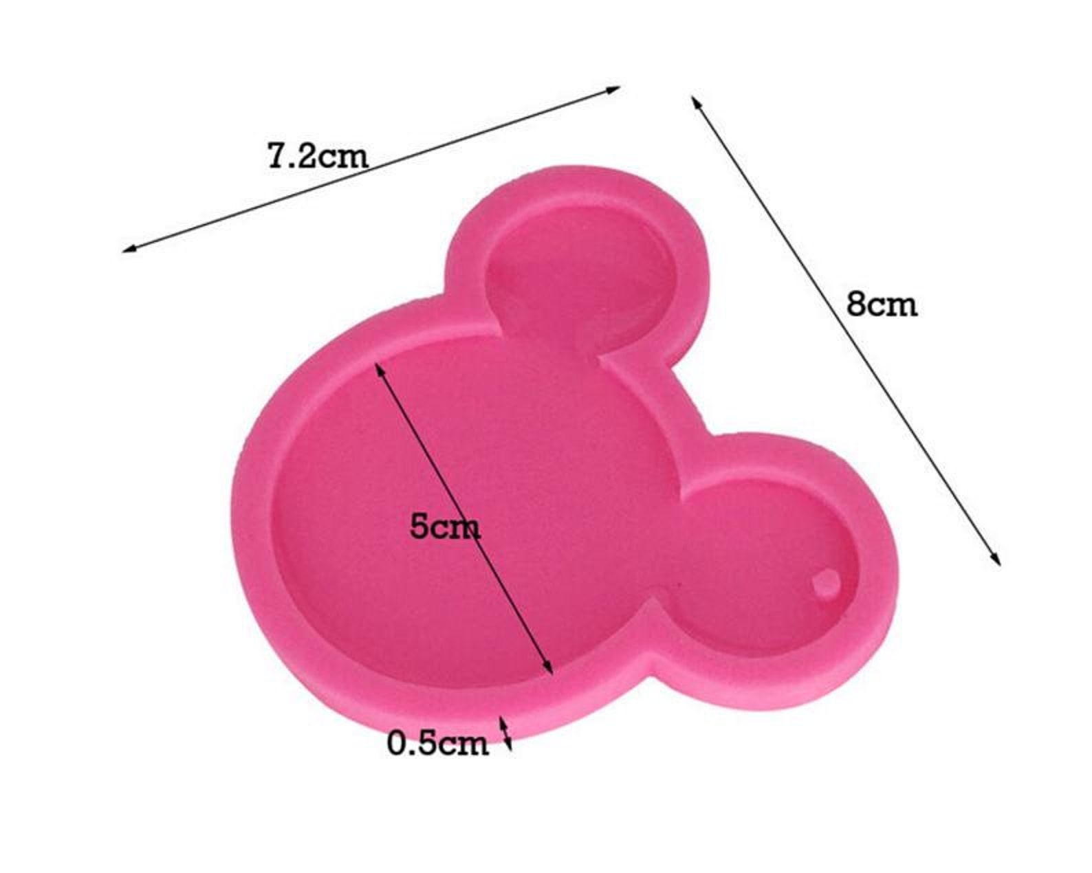 Silicone Mouse Head Keychains Mold for DIY Shiny Polymer Clay Epoxy ...