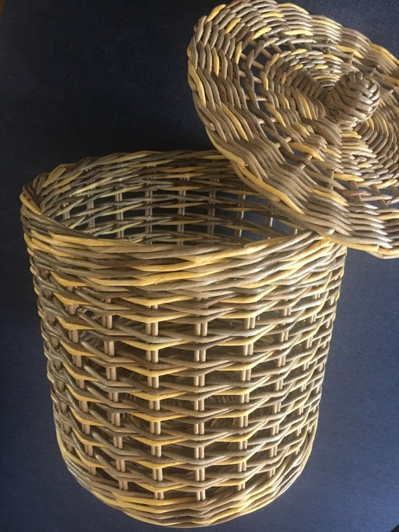 Round Wicker Storage Basket Farmhouse Straw Basket Potato - Etsy