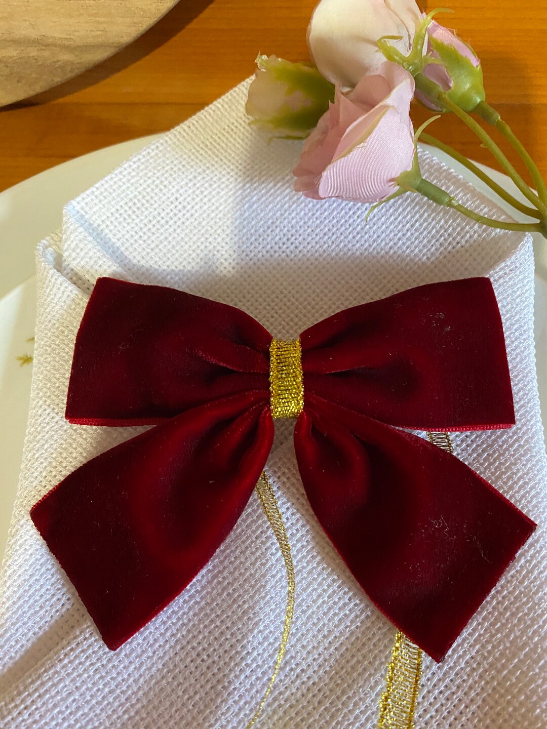 Velvet Bow Ties/ Easter Towels/wedding Napkin Rings/satin Bow Doilies ...