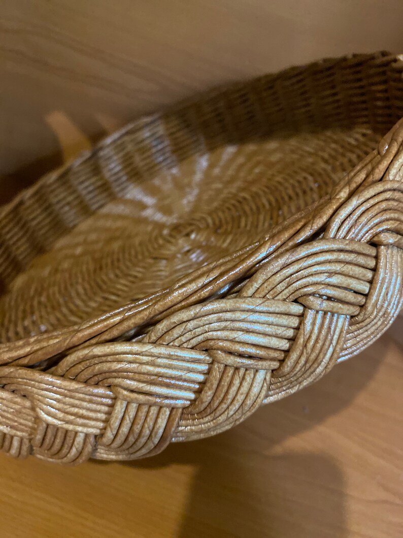 Large Wicker Round Tray Straw Serving Tray Coffee Table Tray Woven ...