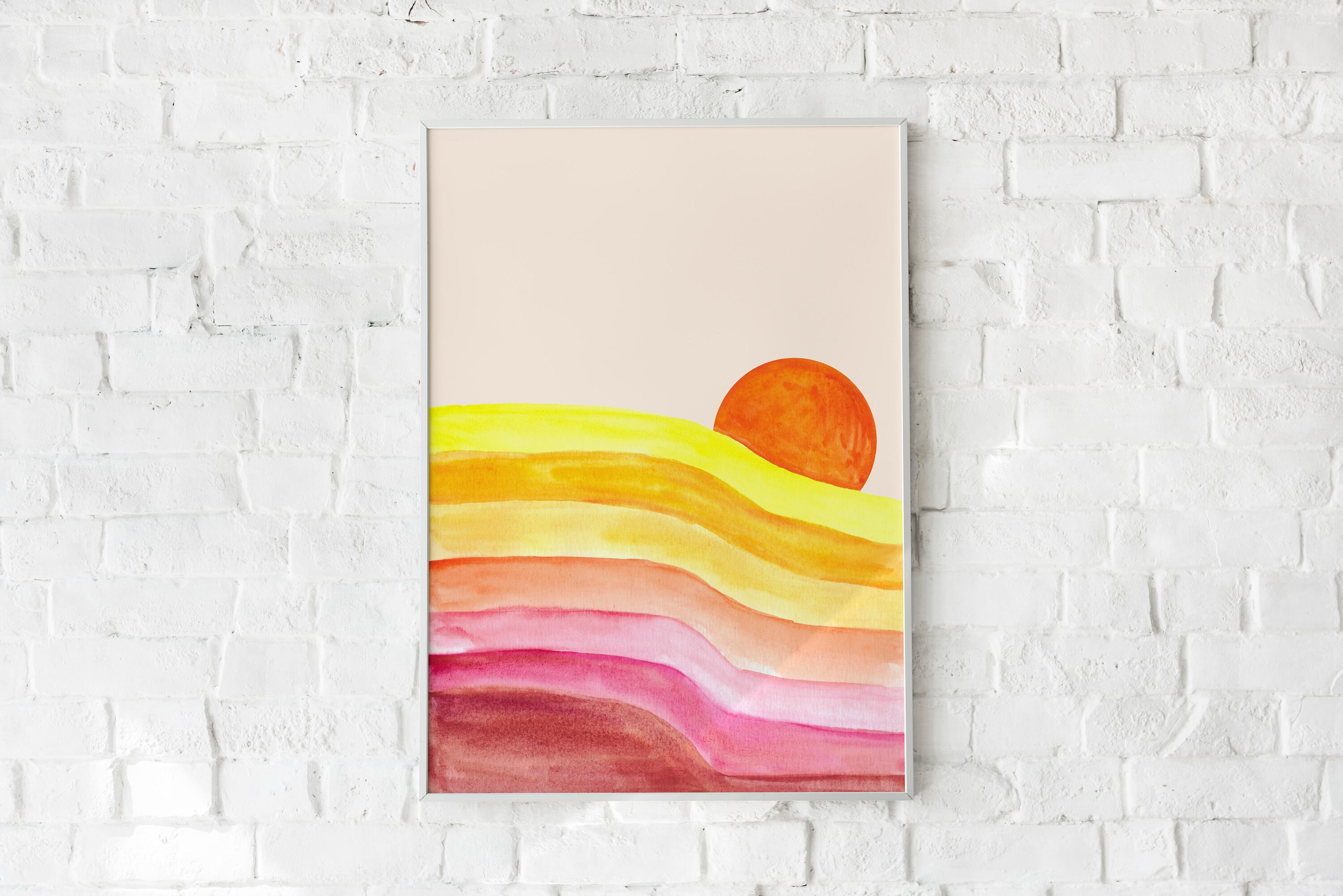 Retro Sunset 70s Sunset Abstract Landscape Printable Art - Etsy