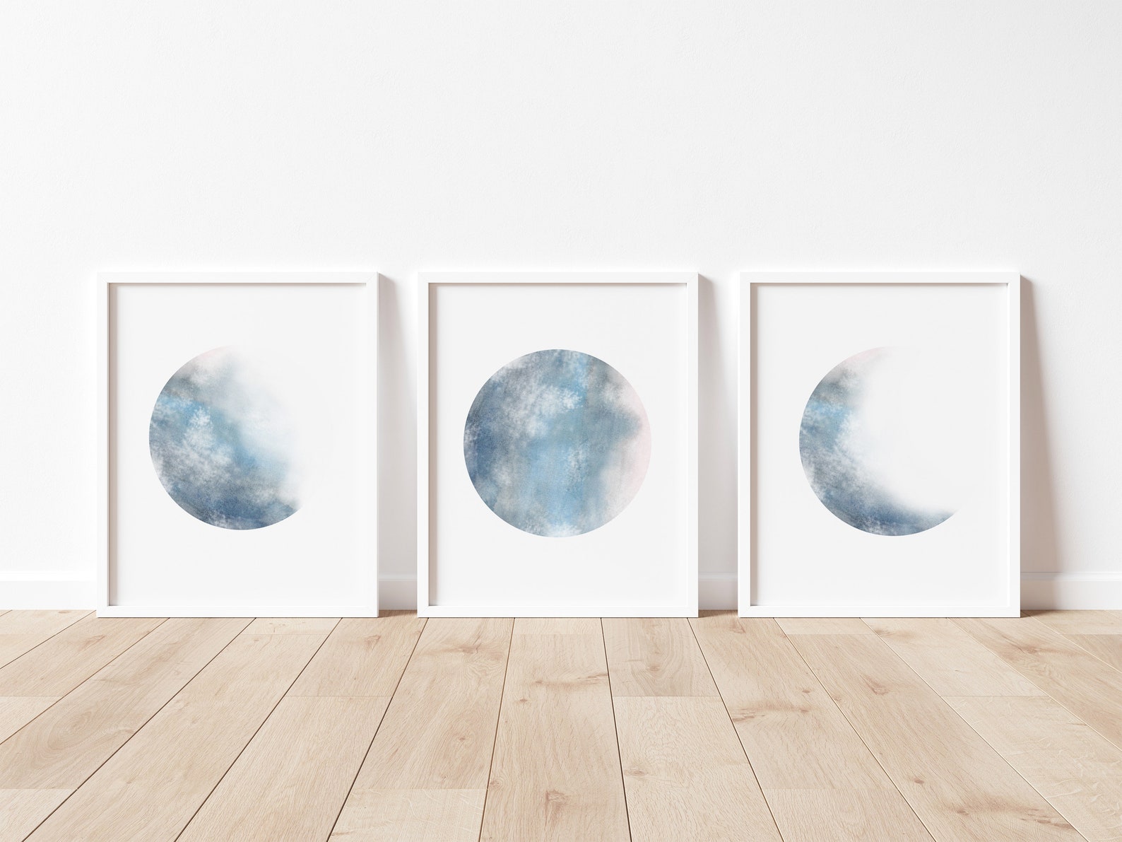 Moon Wall Art Set of 3 Abstract Wall Art Set Bedroom Wall - Etsy