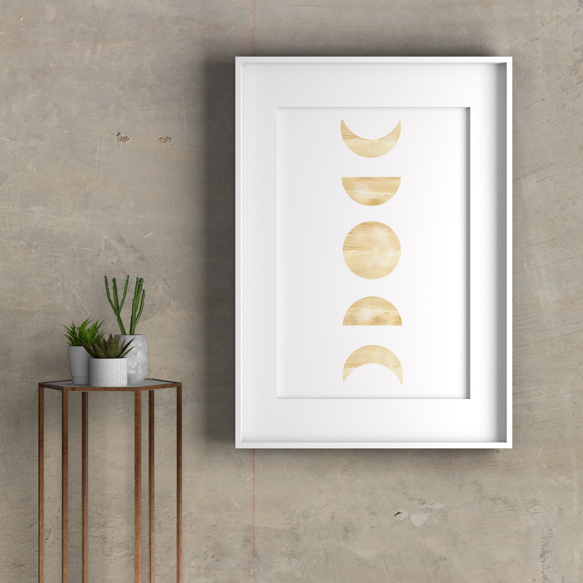Minimalist Moon Wall Art Gold Wall Art Abstract Wall Art - Etsy