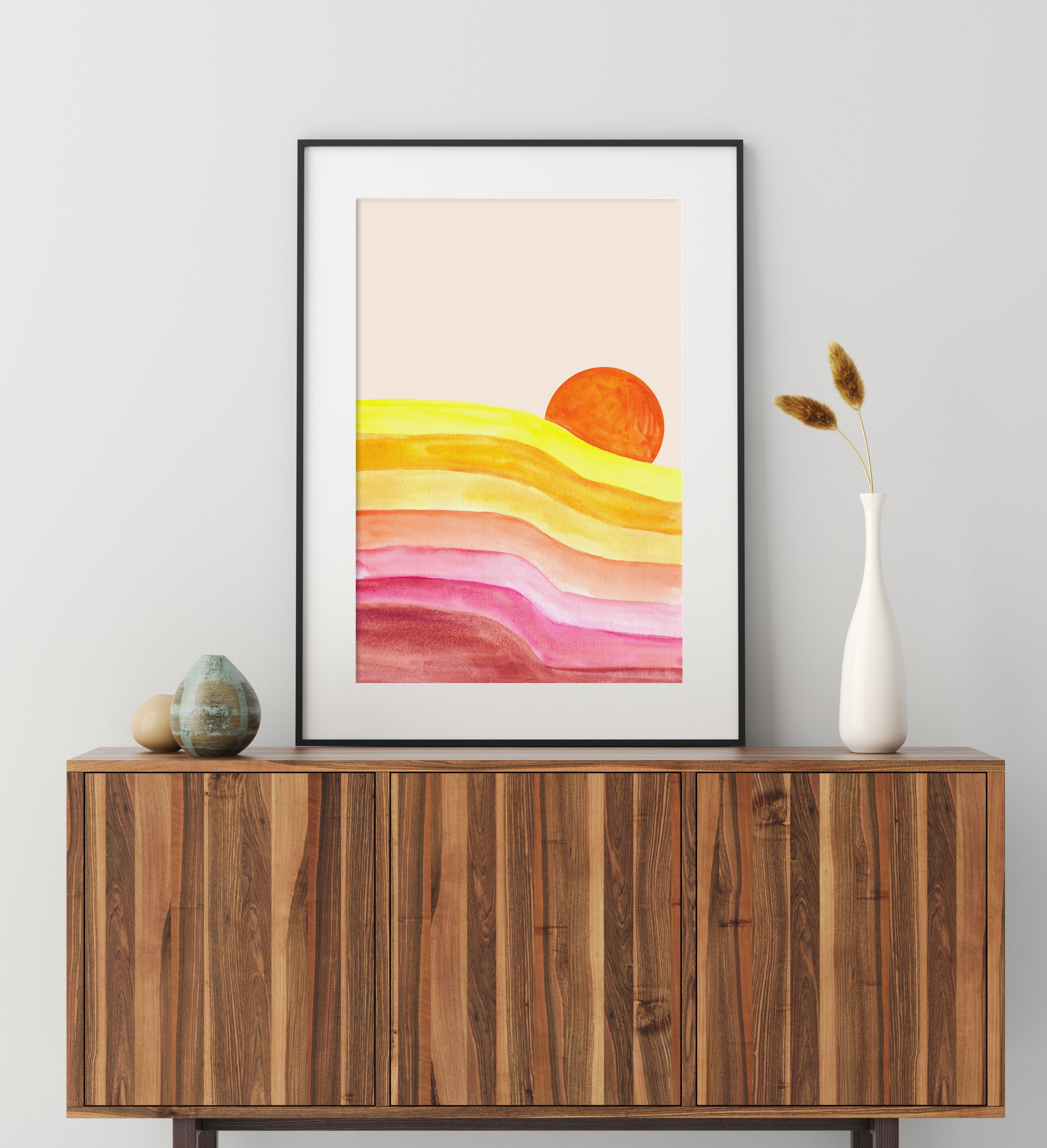 Retro Sunset 70s Sunset Abstract Landscape Printable Art - Etsy