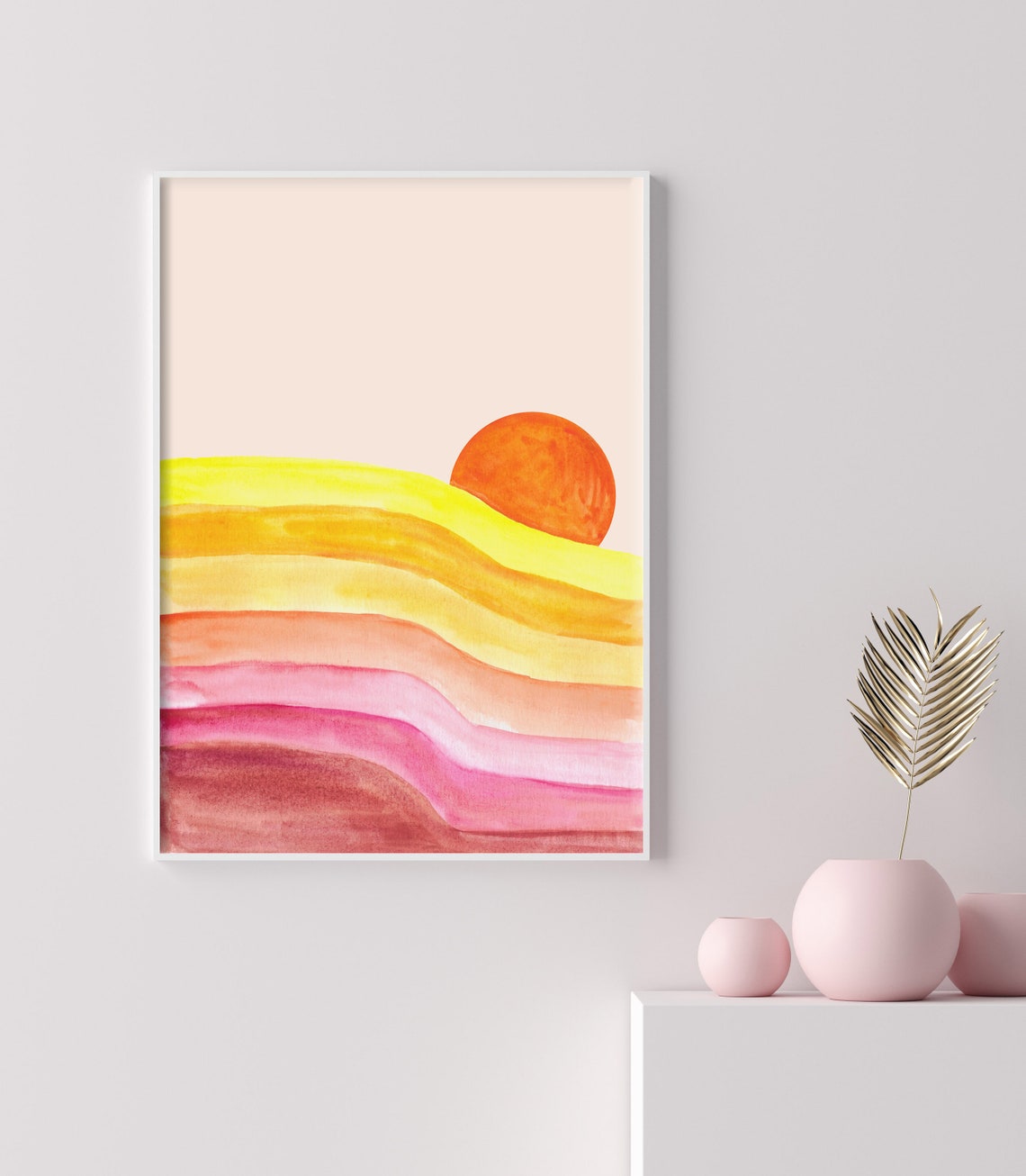 Retro Sunset 70s Sunset Abstract Landscape Printable Art - Etsy