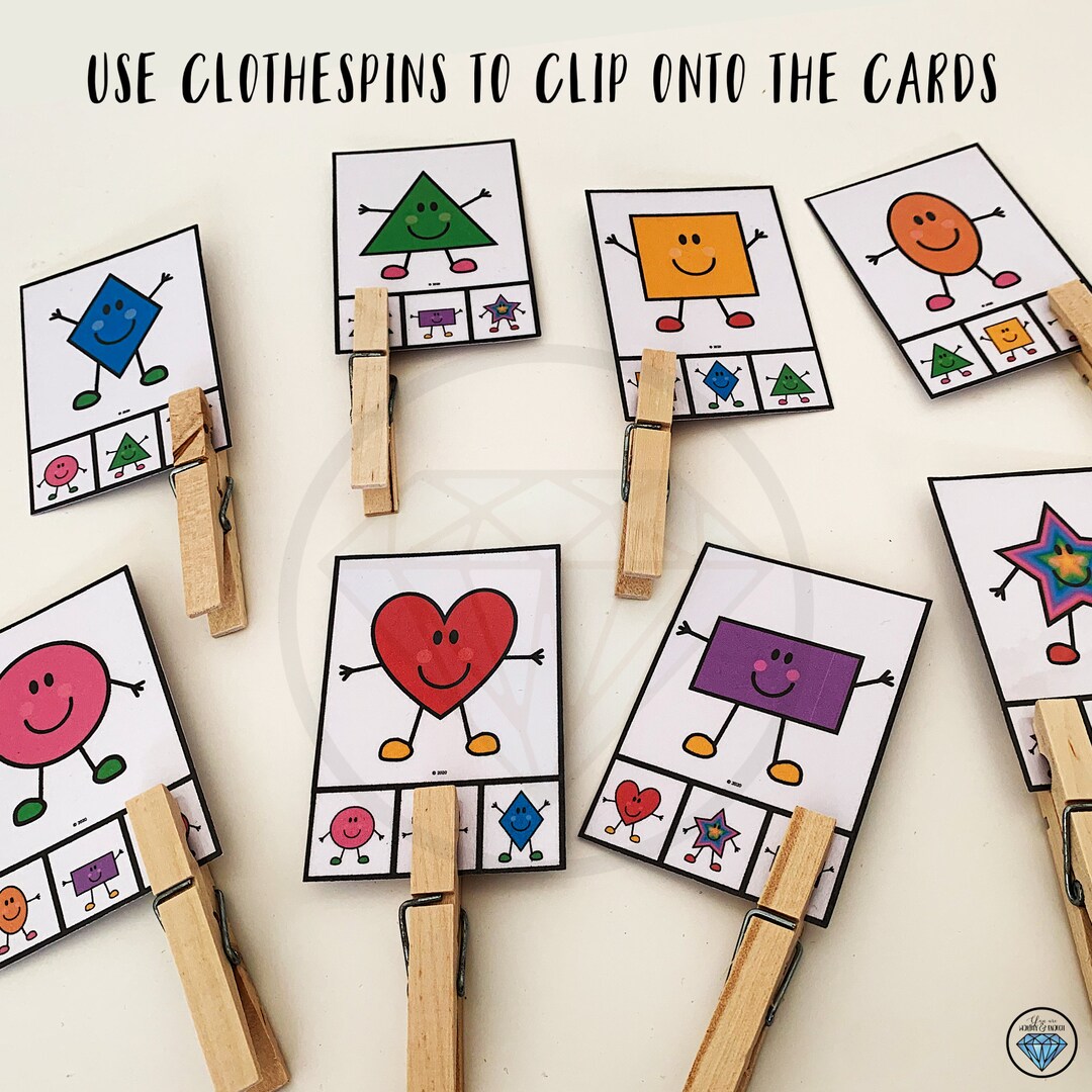 Shape Matching Clip Cards, Preschool Printables, Busy Binder ...
